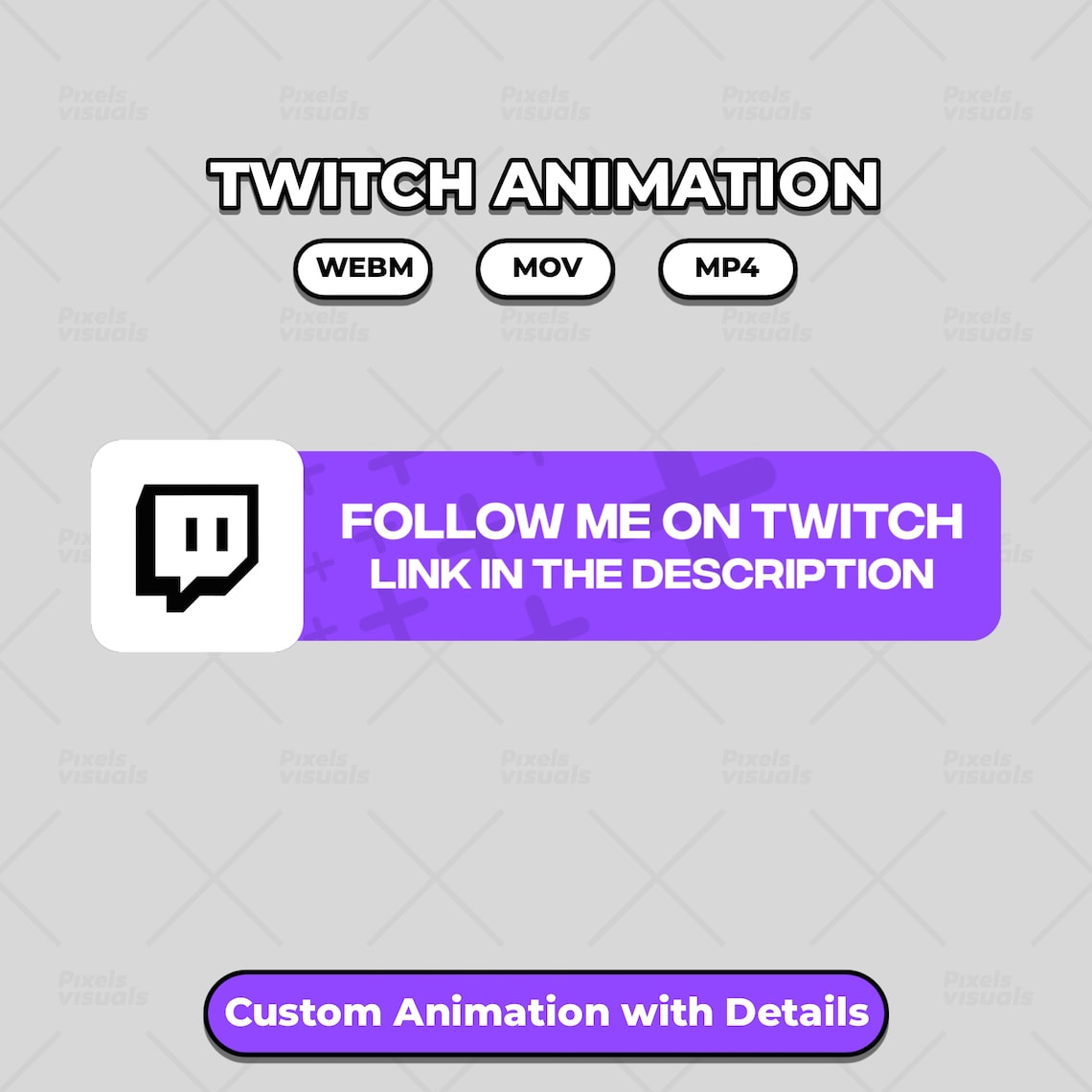 Custom Animated Twitch Follow and Subscribe Button Overlay | Stream ...
