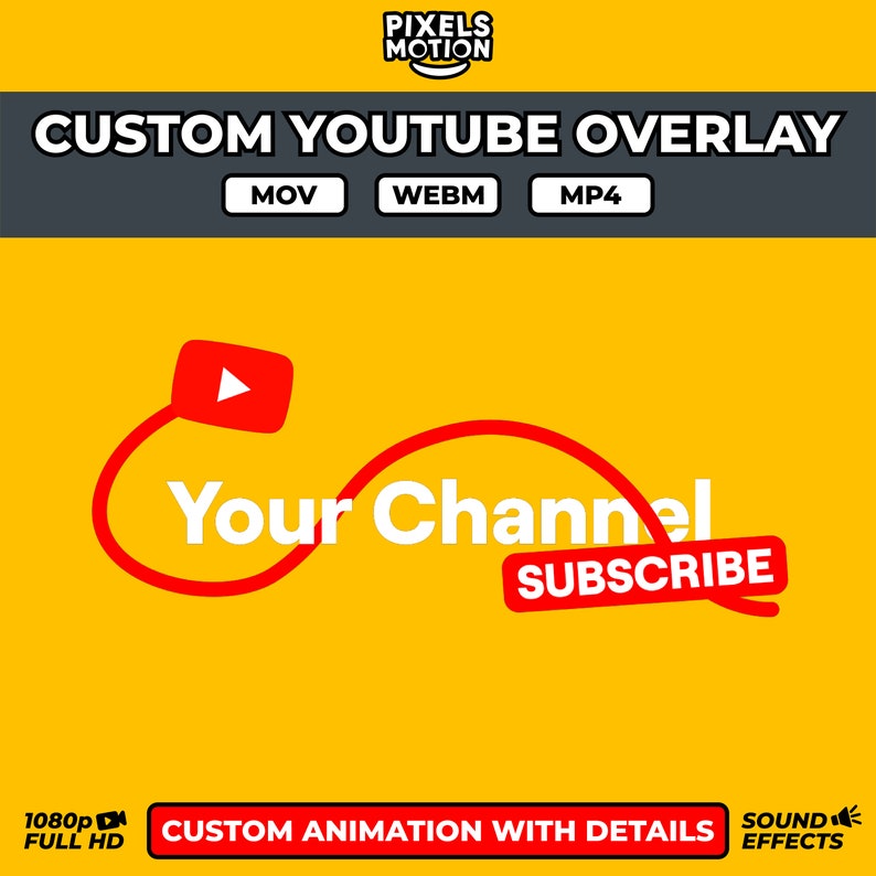 Custom Animated Youtube Subscribe Button Overlay With Integrated Special Effects to Enhance Your ...