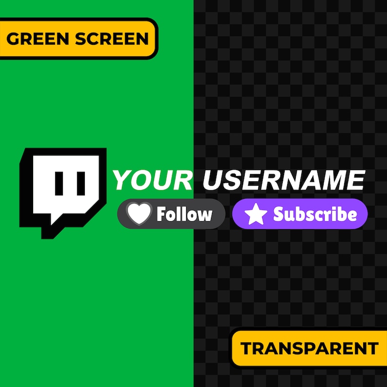 Custom Animated Twitch Follow and Subscribe Button Overlay With ...