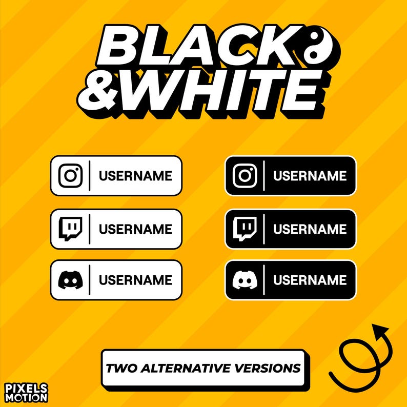 Animated Social Media Button Overlay | Twitch, Youtube Stream (digital ...