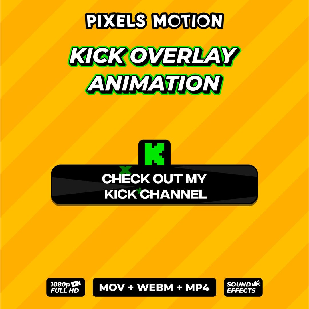 Custom Kick Follow Button Animation | Social Media Lower Third Overlay ...