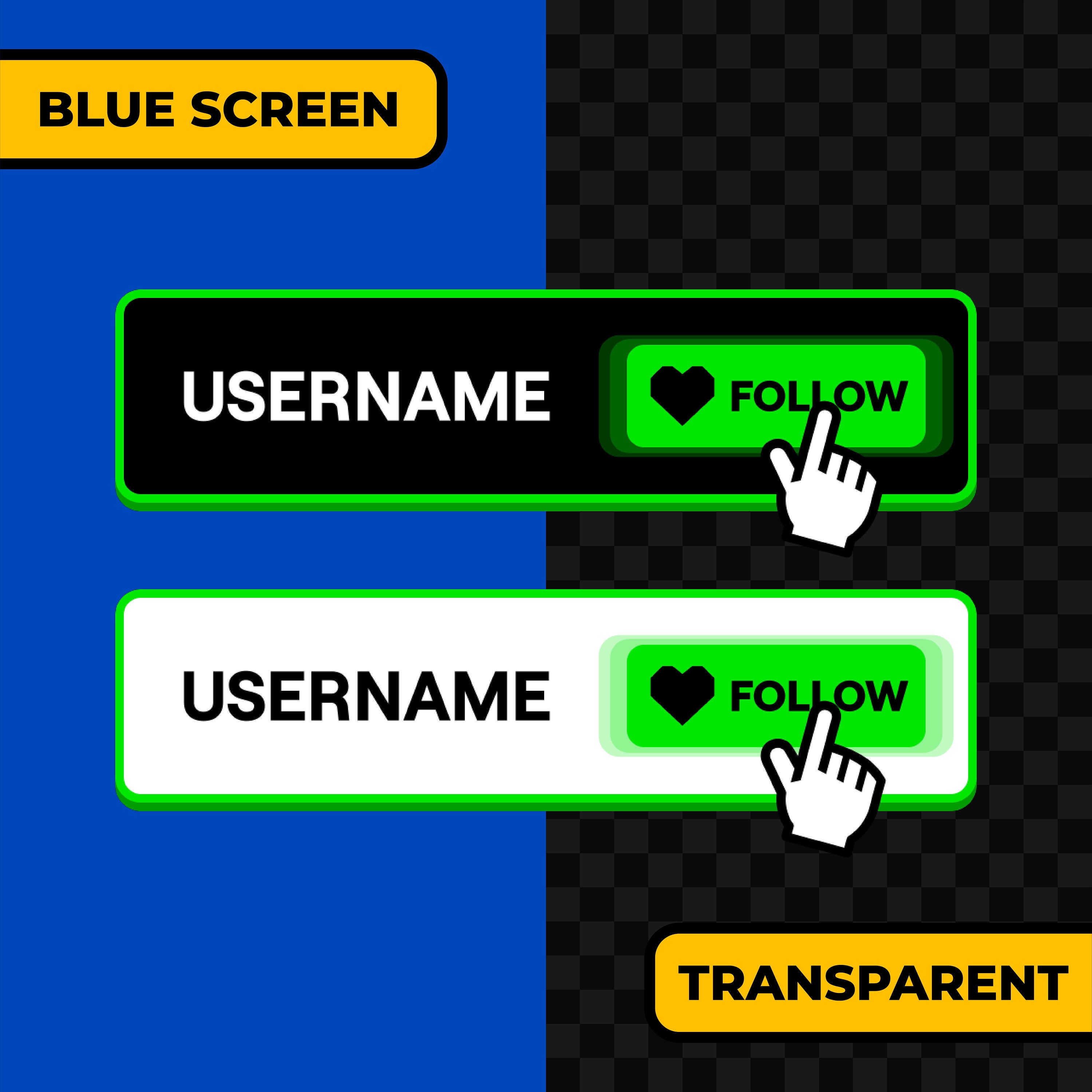 Custom Animated Kick Follow and Subscribe Button Overlay With ...