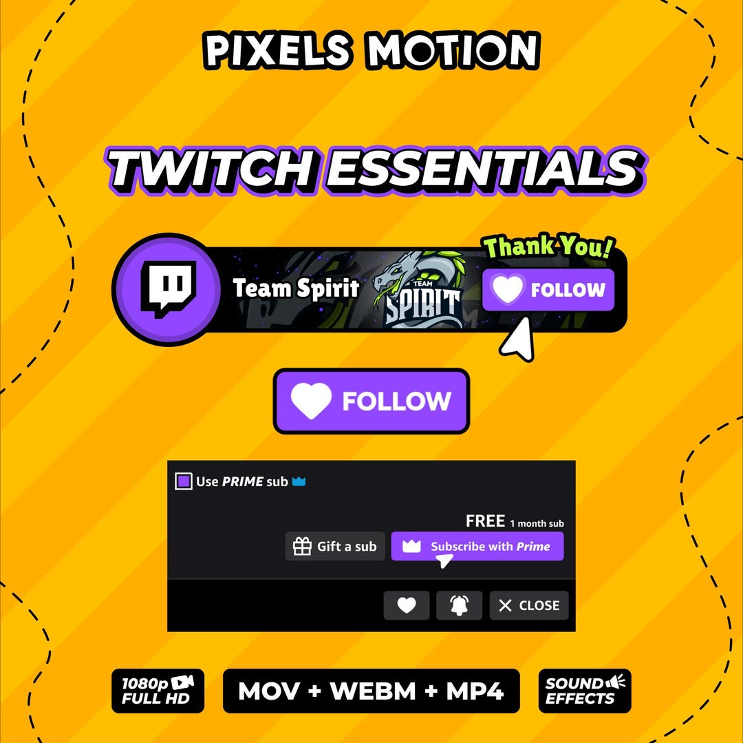 Custom Twitch Follow Button Animation | Social Media Lower Third ...