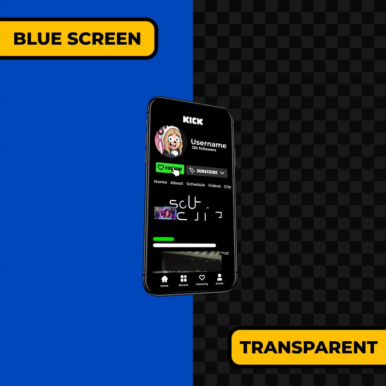 Custom Animated Kick Follow and Subscribe Button Overlay With ...