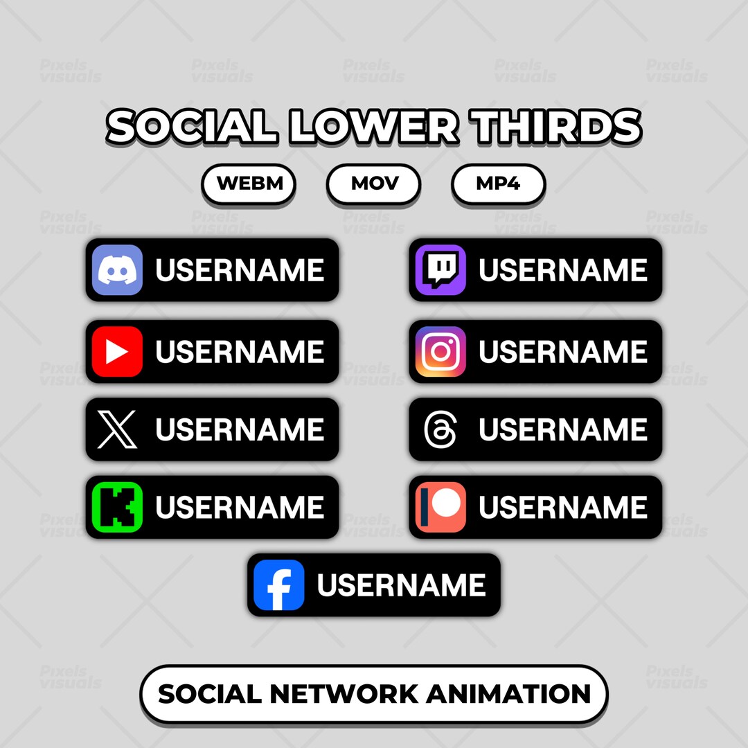Custom Animated Social Media Overlays (digital Download) - Etsy