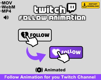 Cute Twitch Follow Animation for Streaming Intro Videos - Etsy