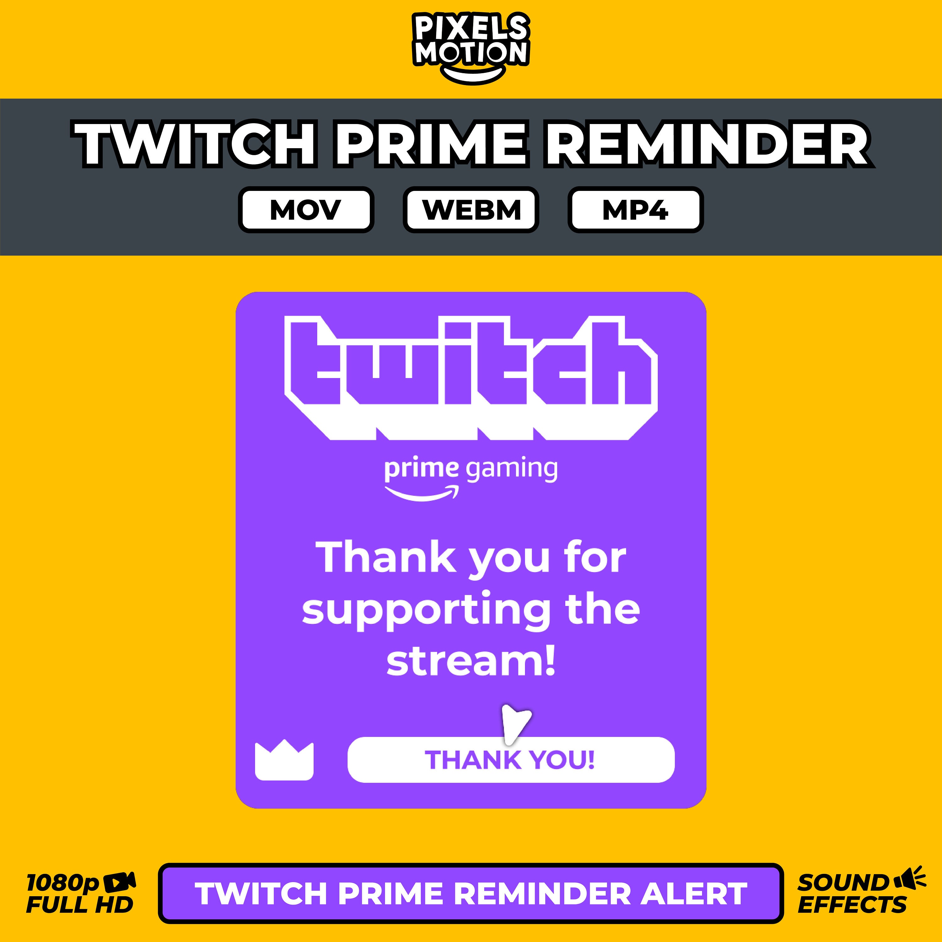 Animated Twitch Prime Subscribe Button Overlay | Stream Overlay for ...