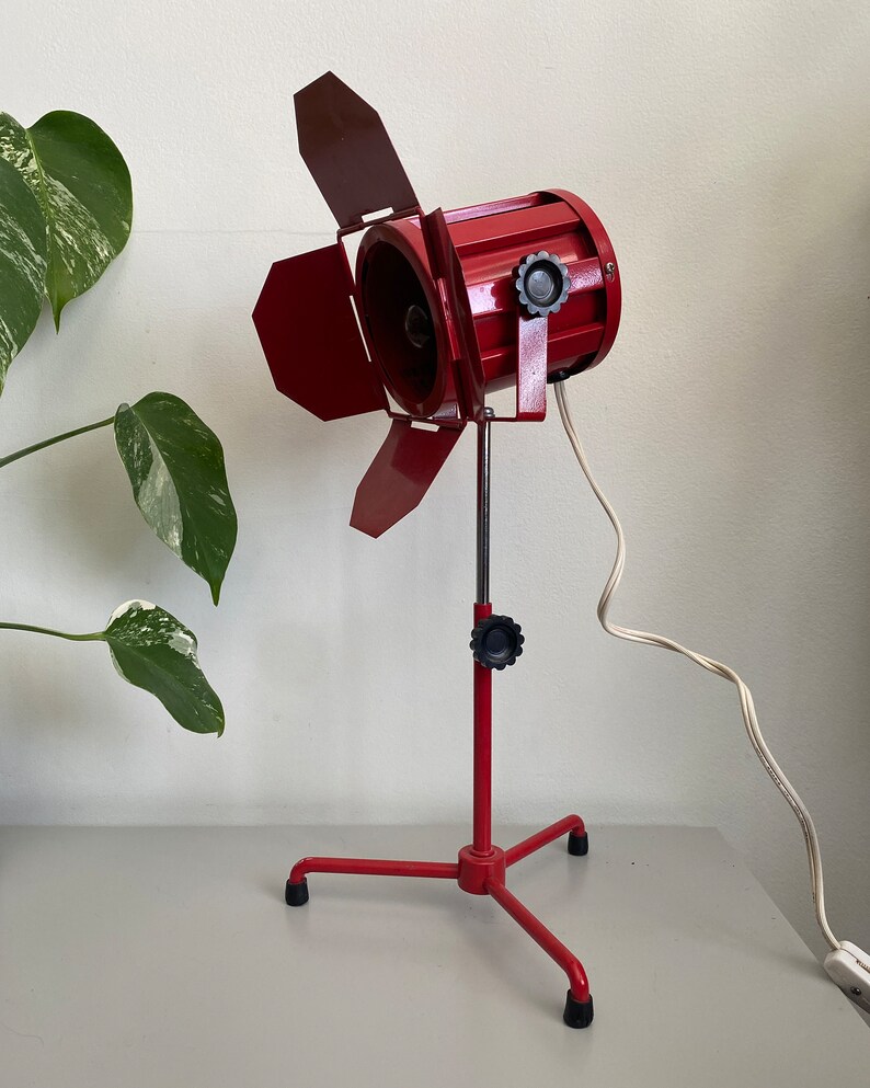 Vintage Adjustable Mini Red Studio Table Lamp - Etsy