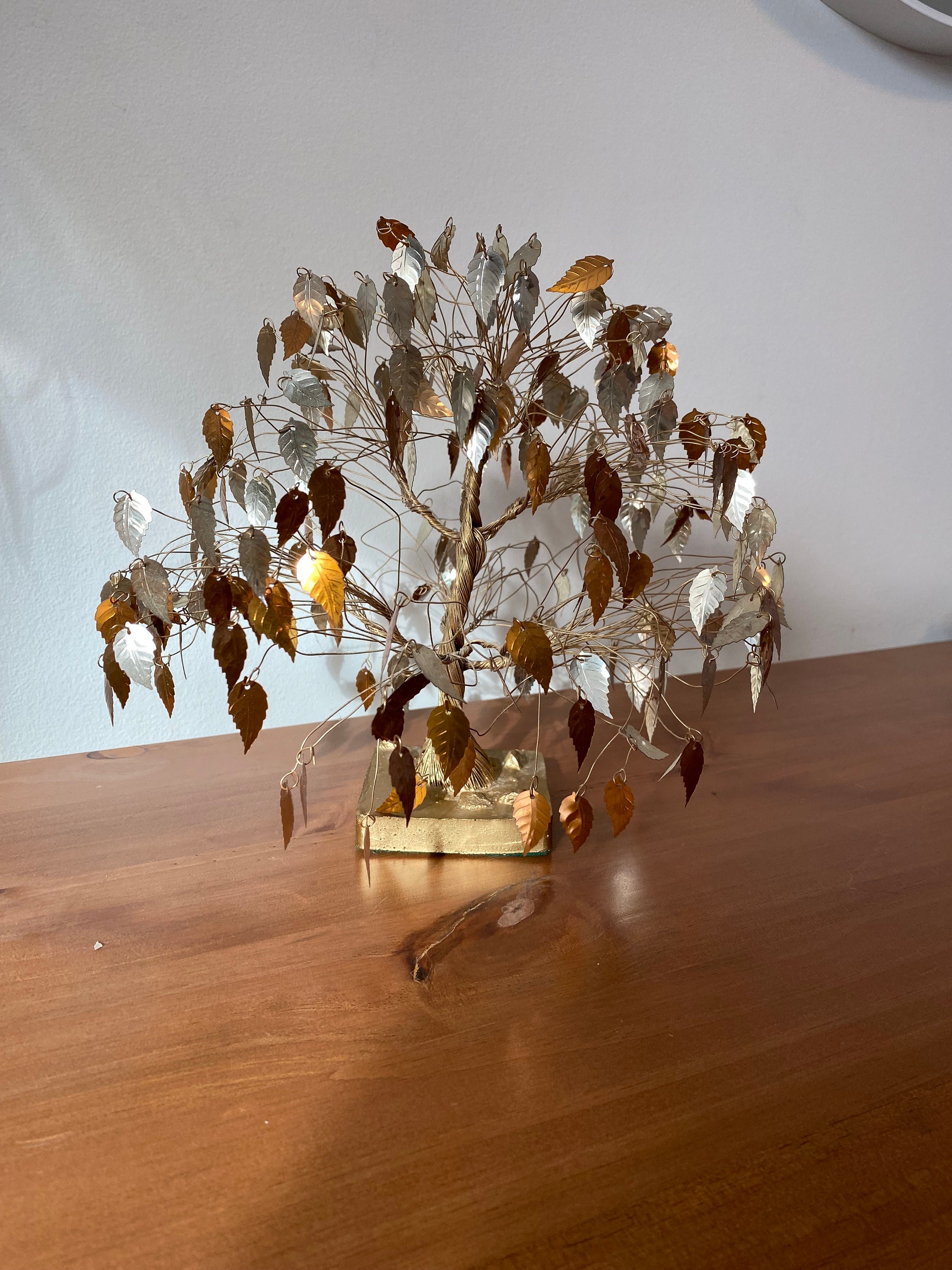 Vintage Copper and Silver Twisted Metal Tree - Etsy