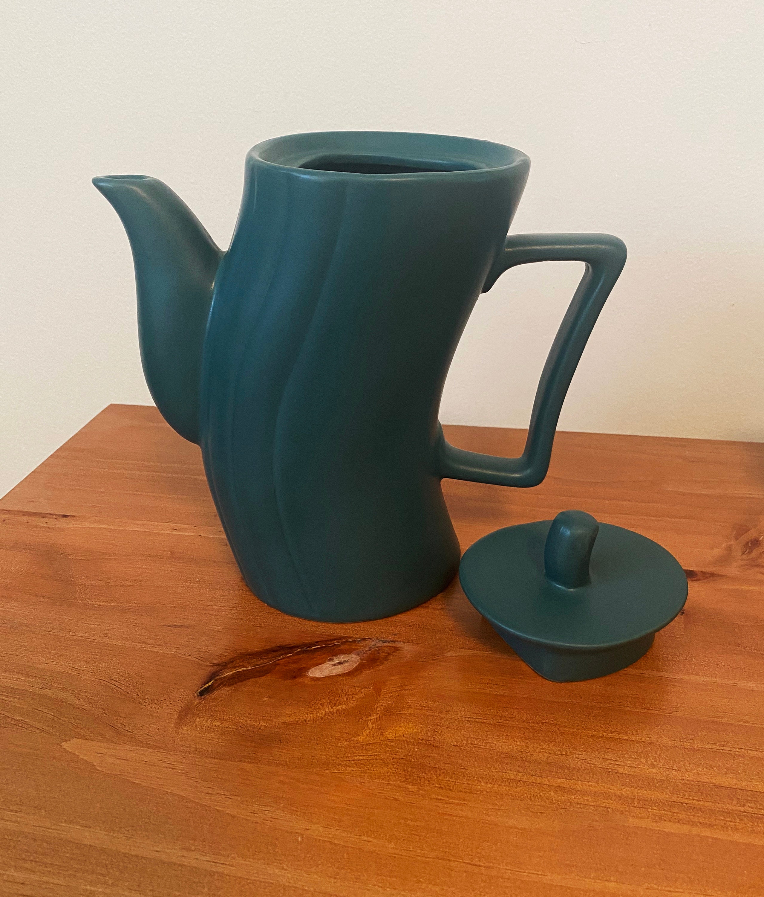 Vintage Wavy / Curvy Forest Green Teapot Sugar and Cream - Etsy