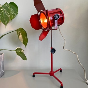 Vintage Adjustable Mini Red Studio Table Lamp - Etsy