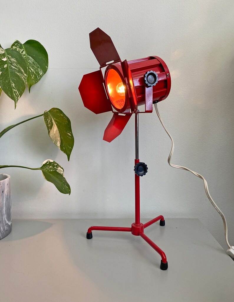 Vintage Adjustable Mini Red Studio Table Lamp - Etsy