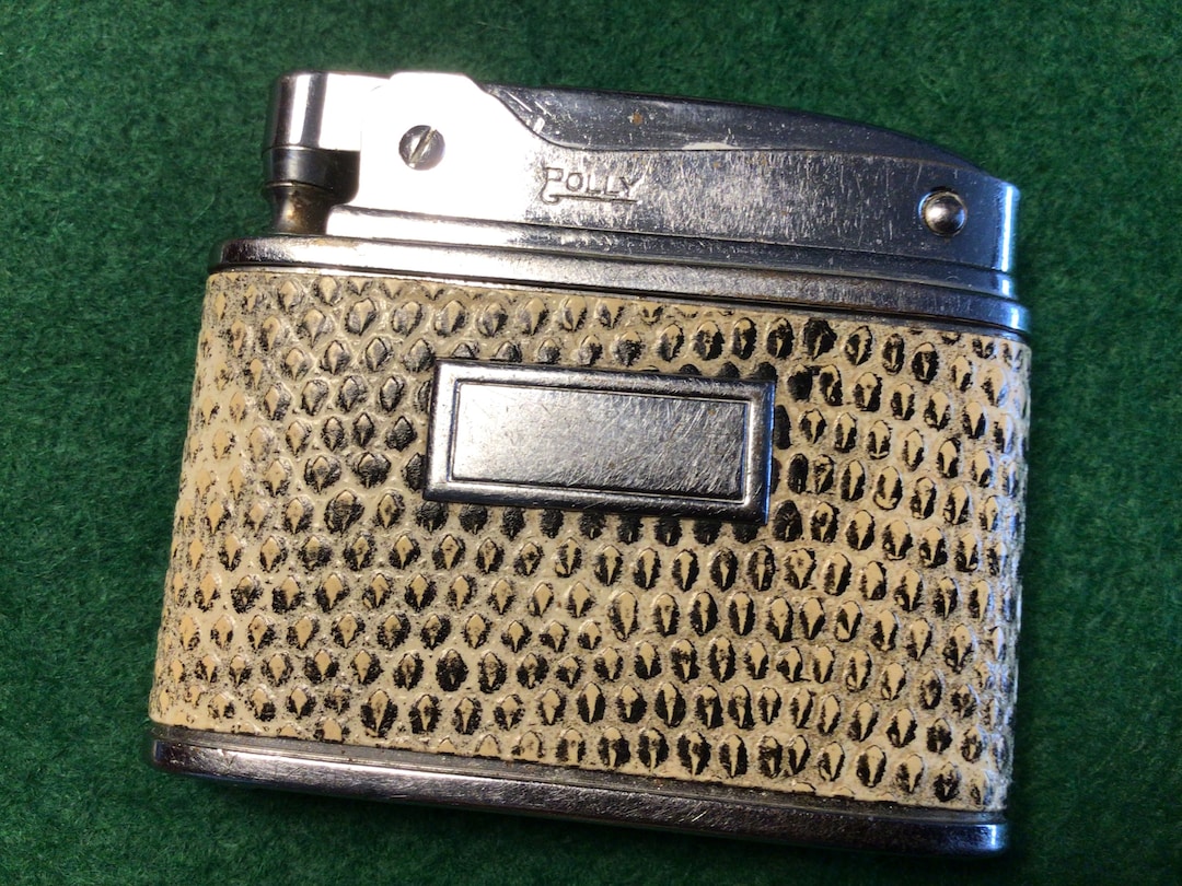 Vintage Polly Petrol Cigarette Lighter, Snakeskin Case,50s/60s - Etsy
