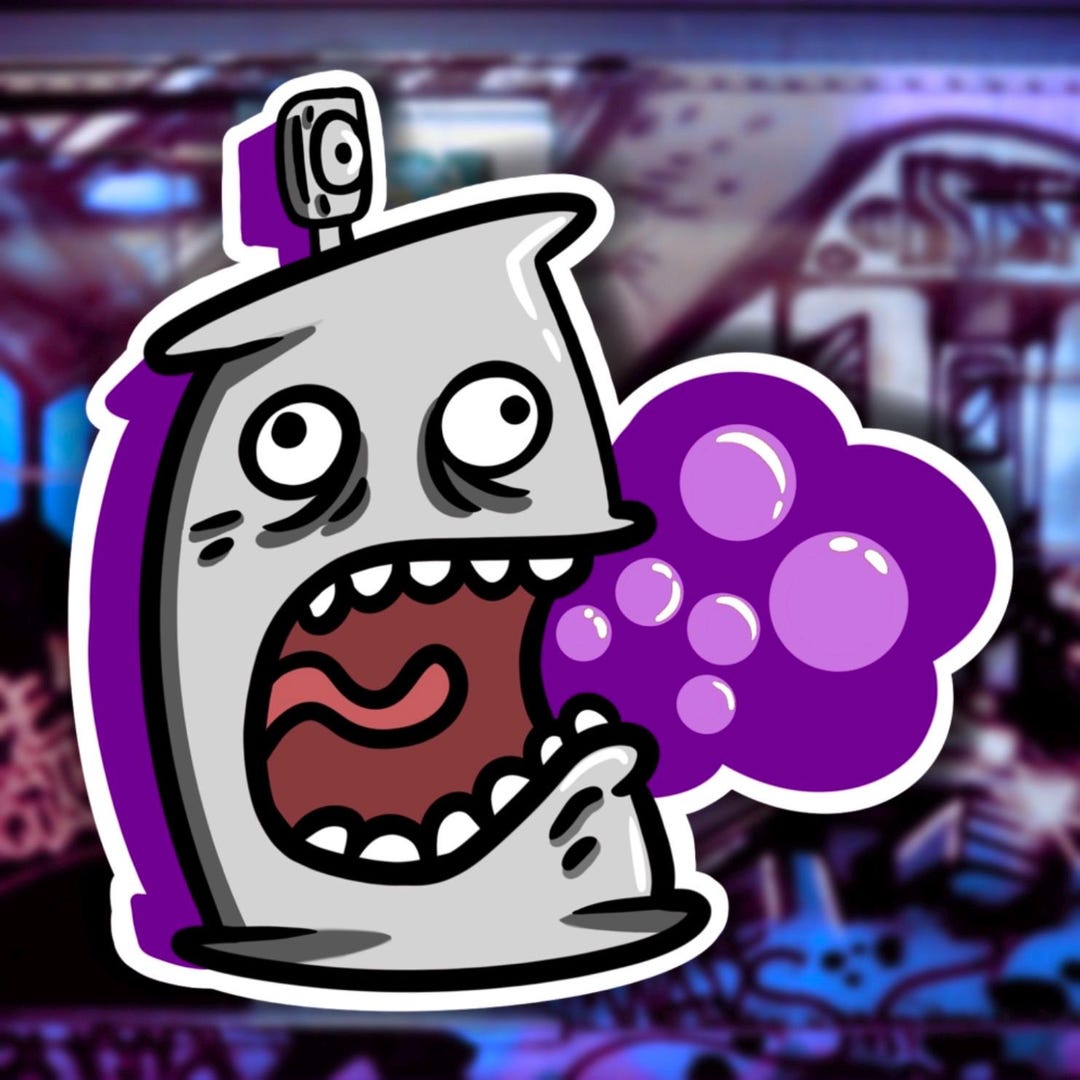 Graffiti Spray Paint Sticker Screaming Cartoon Art Urban Street Art ...