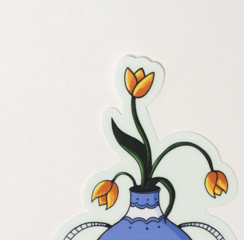 Fish Vase Sticker - Etsy