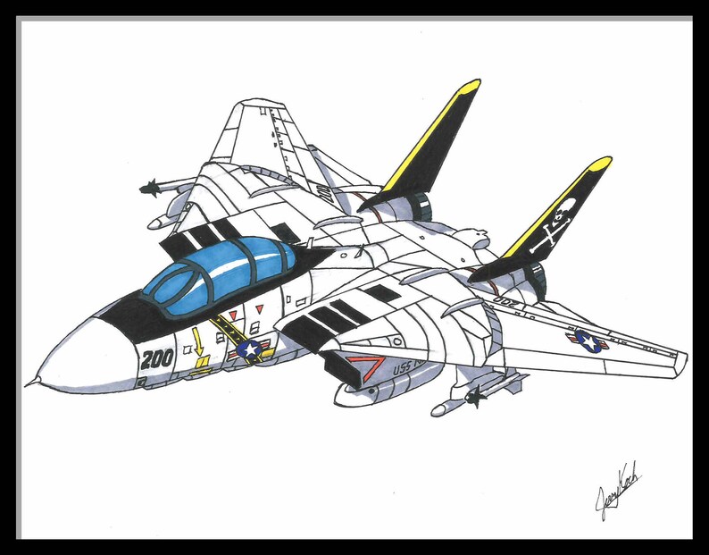 Grumman F-14 Tomcat (vietnam Fighter) | Original Color Marker Prints ...