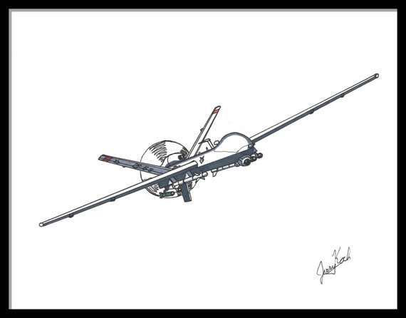 Reaper Drone Drawing