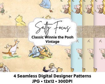 Classic Winnie the Pooh Seamless Pattern. Digital Paper. - Etsy
