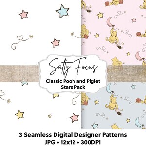 Vintage Winnie-the-pooh Seamless Pattern, Pooh and Piglet (digital ...