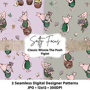 Classic Winnie-the-pooh Seamless Pattern, Piglet Seamless, Piglet ...