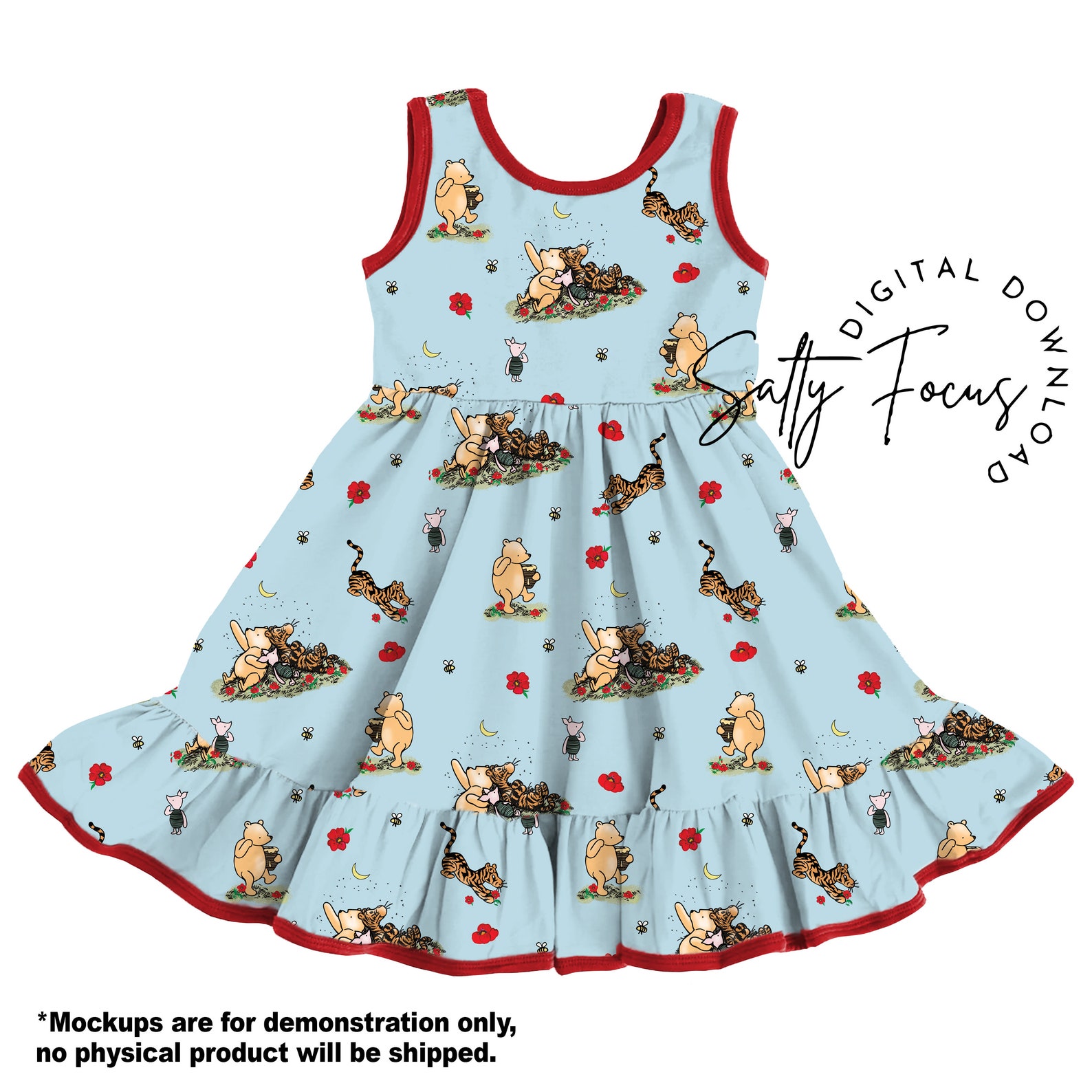 Classic Winnie the Pooh With Vintage Tigger Seamless Pattern, Poppies ...