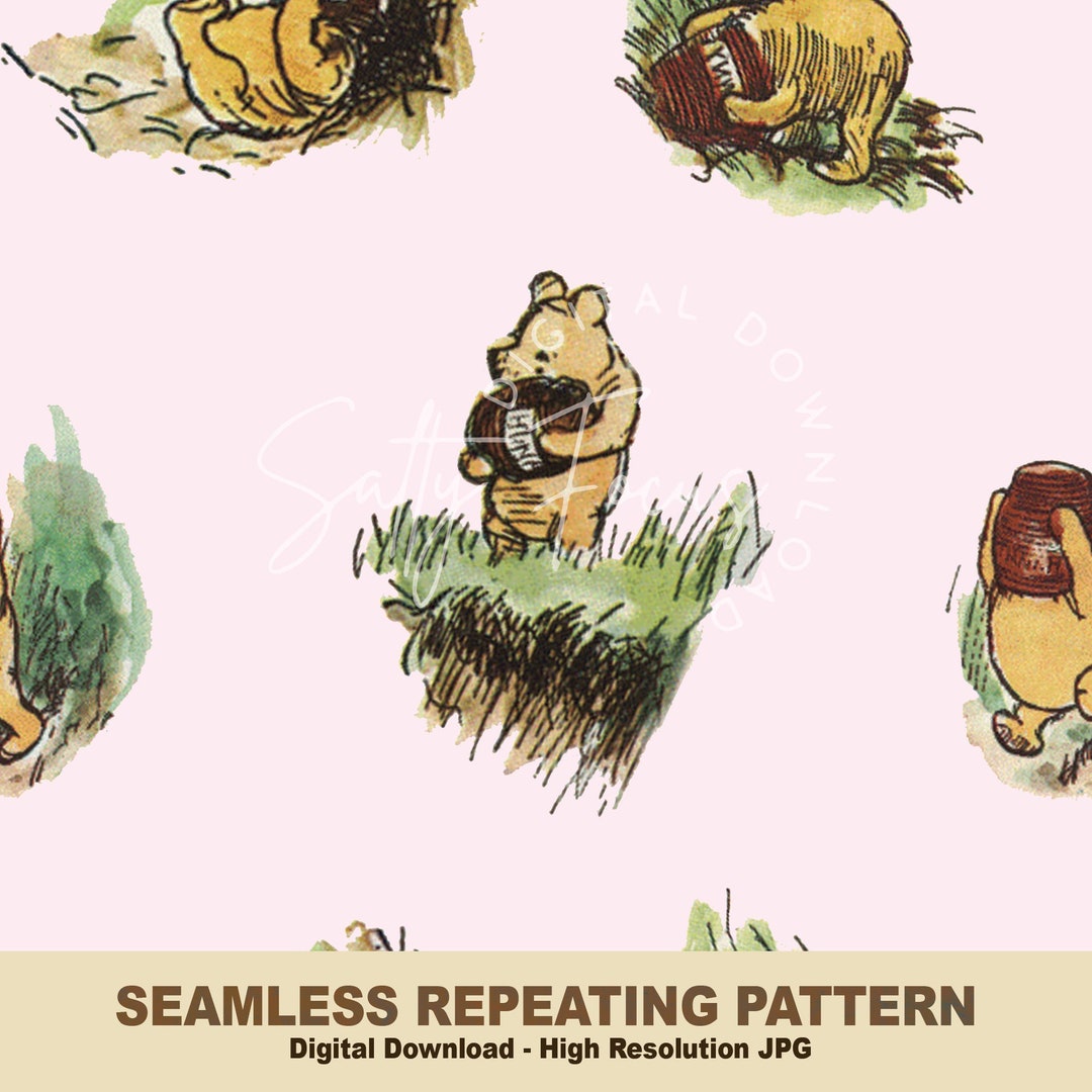 Classic Winnie-the-pooh Seamless Pattern, Baby Shower, Pooh Bear ...