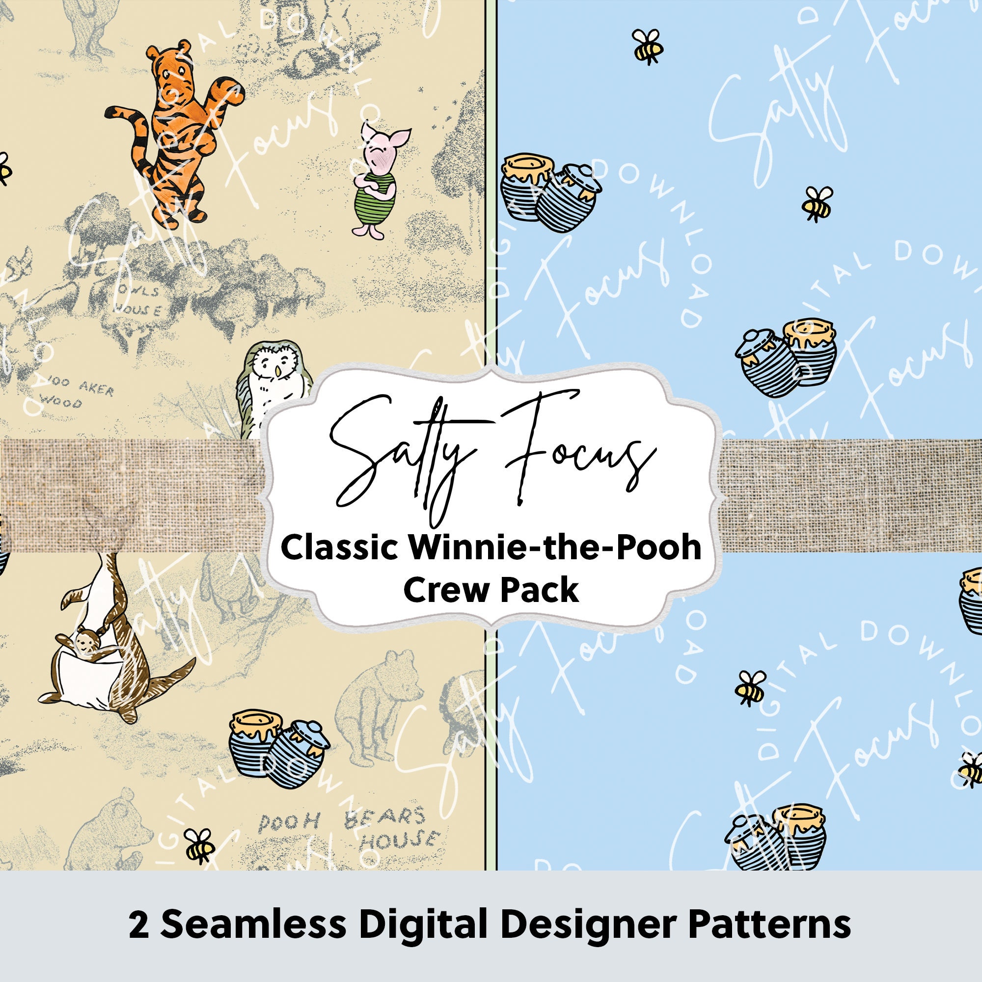 Classic Winnie-the-pooh Seamless Pattern, Vintage Pooh, Pooh and ...