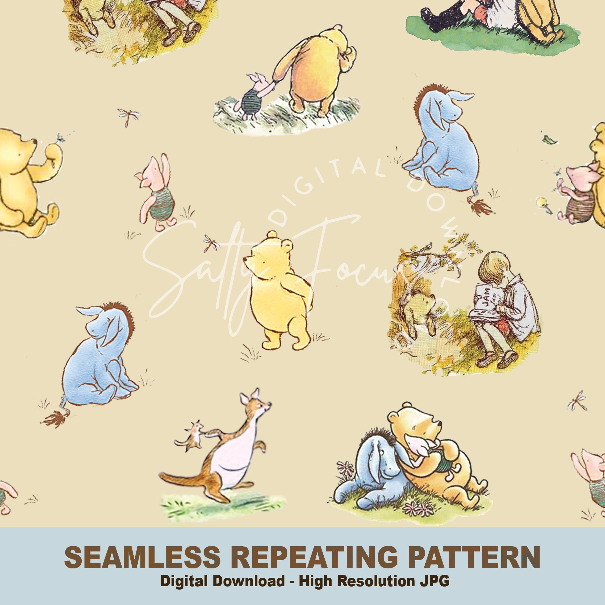 Classic Winnie-the-pooh Seamless Pattern (digital Download) - Etsy UK