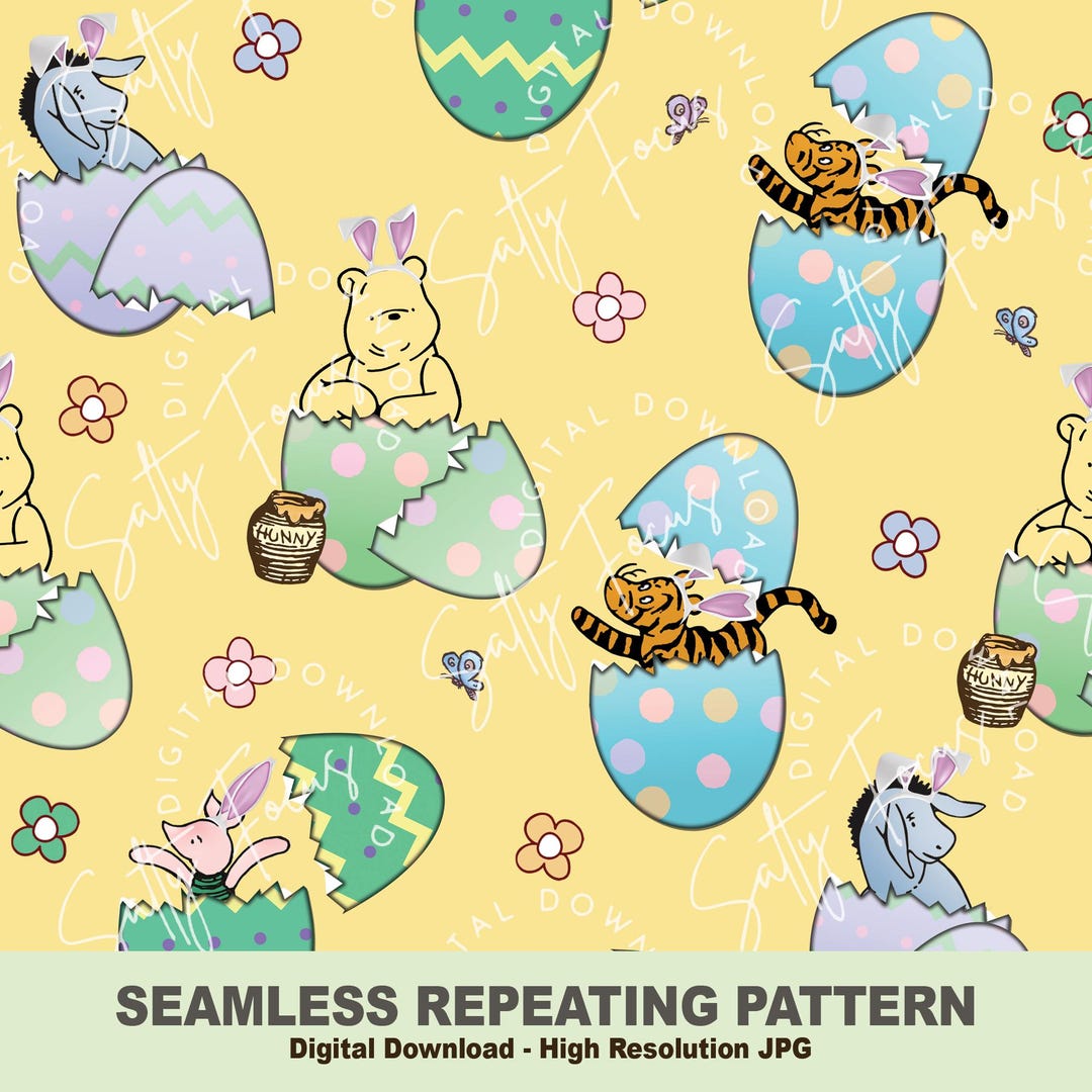 Classic Winnie-the-pooh, Seamless File Spring, Piglet, Tigger, Seamless ...