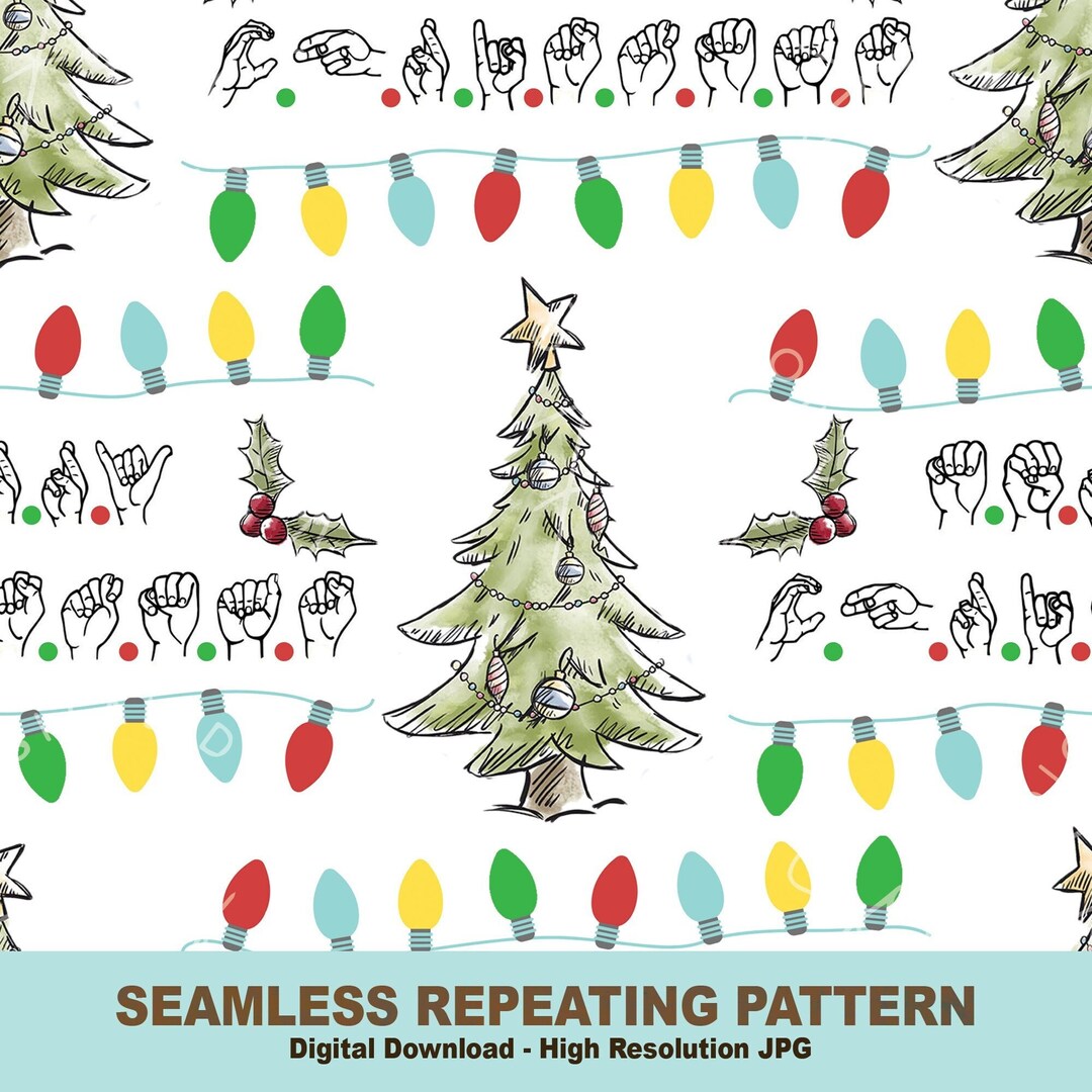 ASL Christmas Design, American Sign Language, Christmas Pattern ...