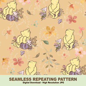 Classic Winnie-the-pooh Seamless Repeating Pattern, Pooh and Friends ...