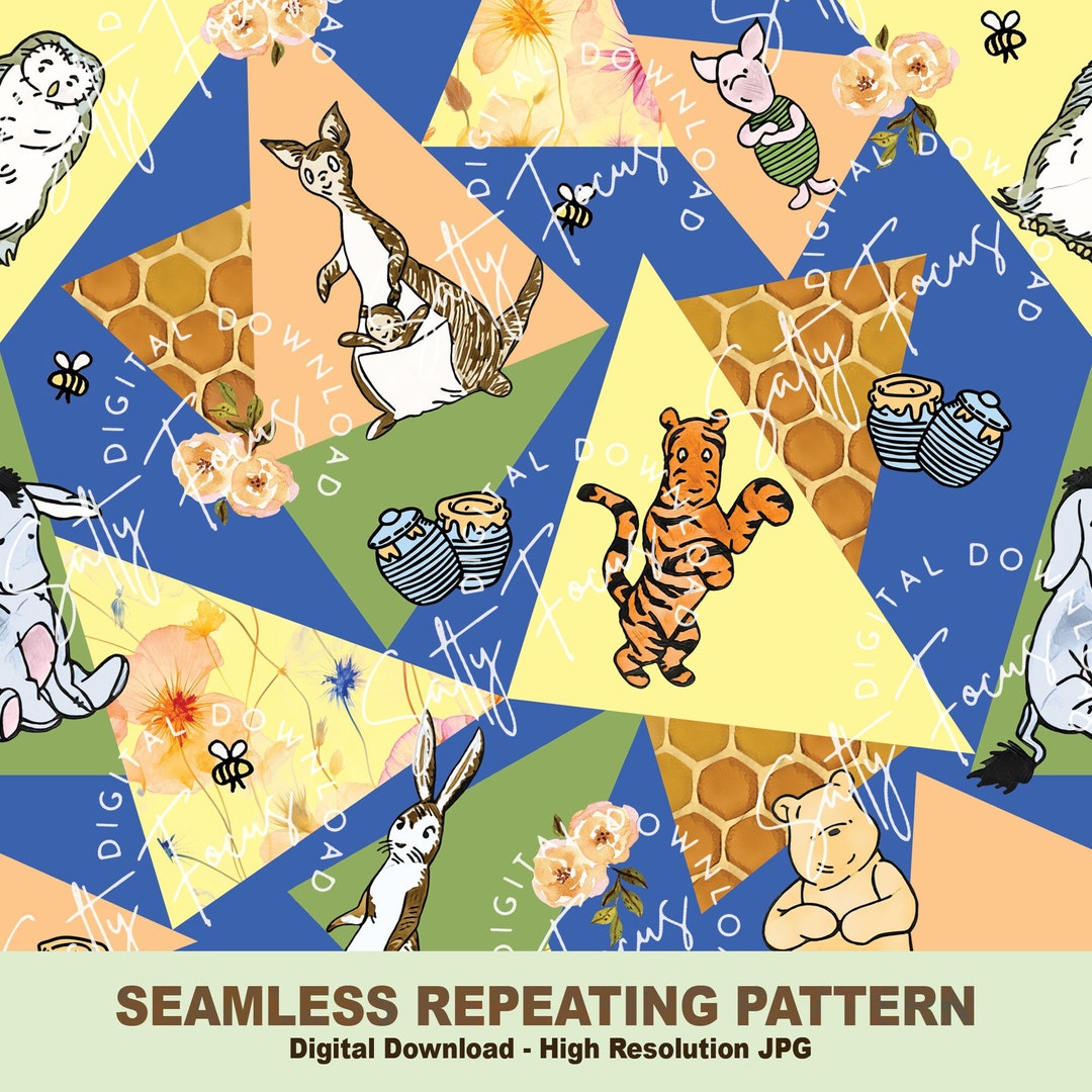 Classic Winnie-the-pooh Seamless Pattern, Piglet, Tigger, Repeating ...