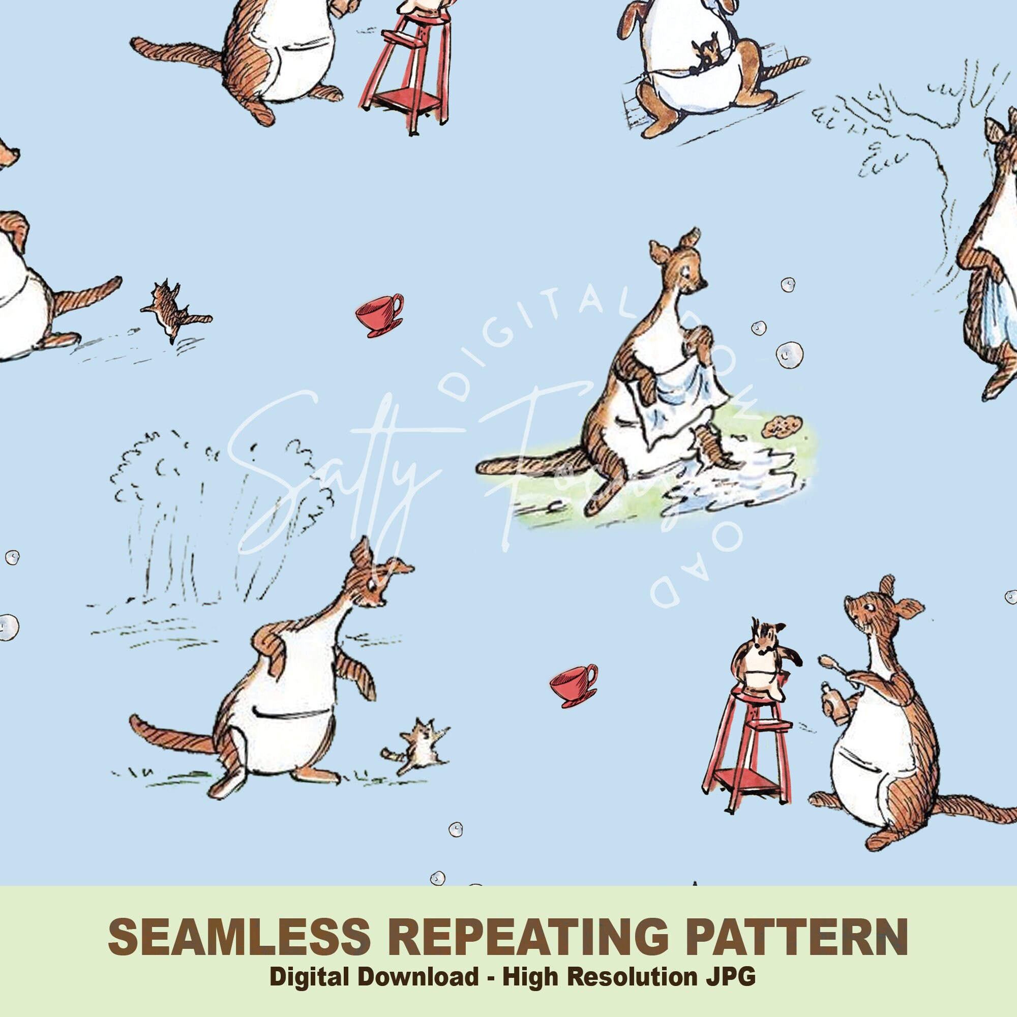 Classic Winnie the Pooh Seamless Pattern Kanga and Roo - Etsy