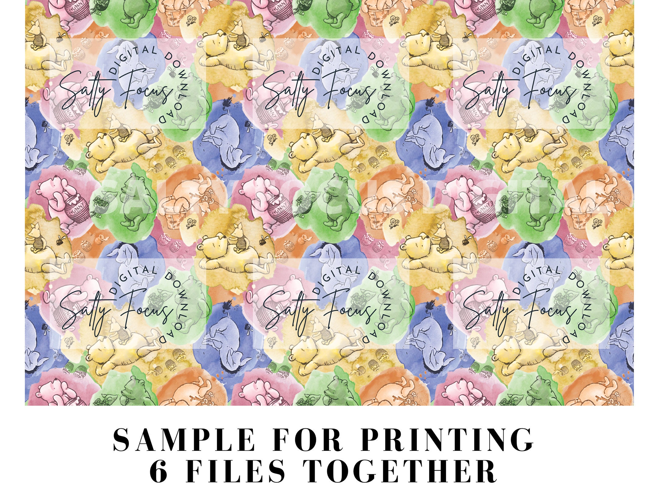 Classic Winnie-the-pooh Seamless Pattern, Pooh and Piglet, Digital ...