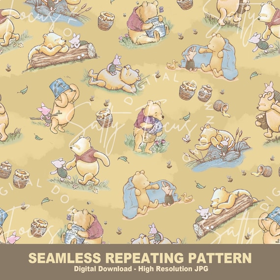 Classic Winnie the Pooh Seamless Pattern Pooh and Piglet - Etsy
