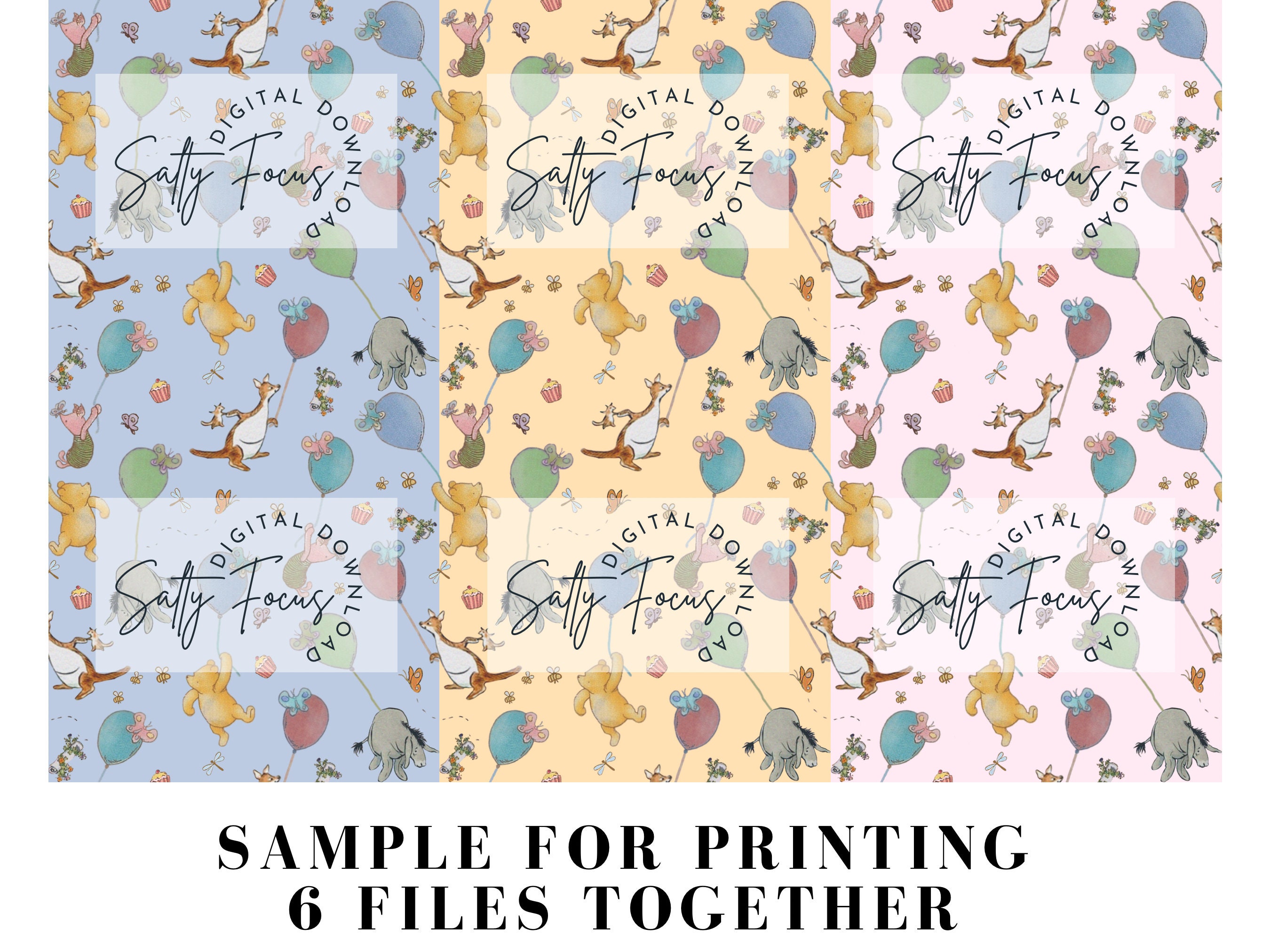 Classic Winnie the Pooh Balloons Seamless Pattern Classic - Etsy