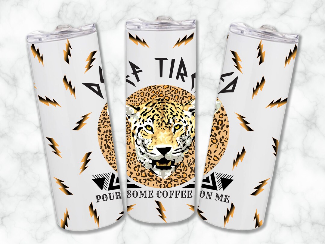 Def Tired 20 Oz Skinny Tumbler Wrap, Tiger, Leopard Print, Lightning ...