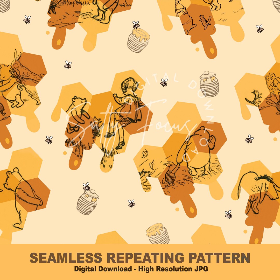 Classic Winnie-the-pooh Seamless Pattern No Tigger, Classic Pooh, Pooh ...