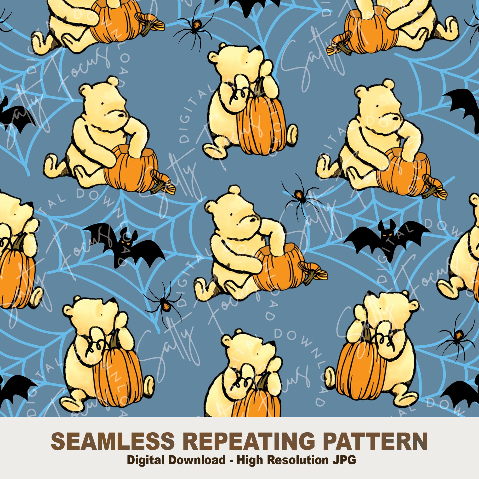 Classic Winnie-the-pooh Seamless Pattern No Tigger, Halloween, Vintage ...