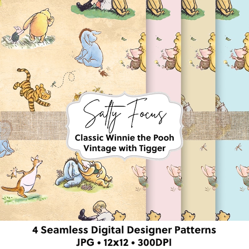 Classic Winnie-the-pooh Seamless Pattern With Tigger, Winnie-the-pooh ...