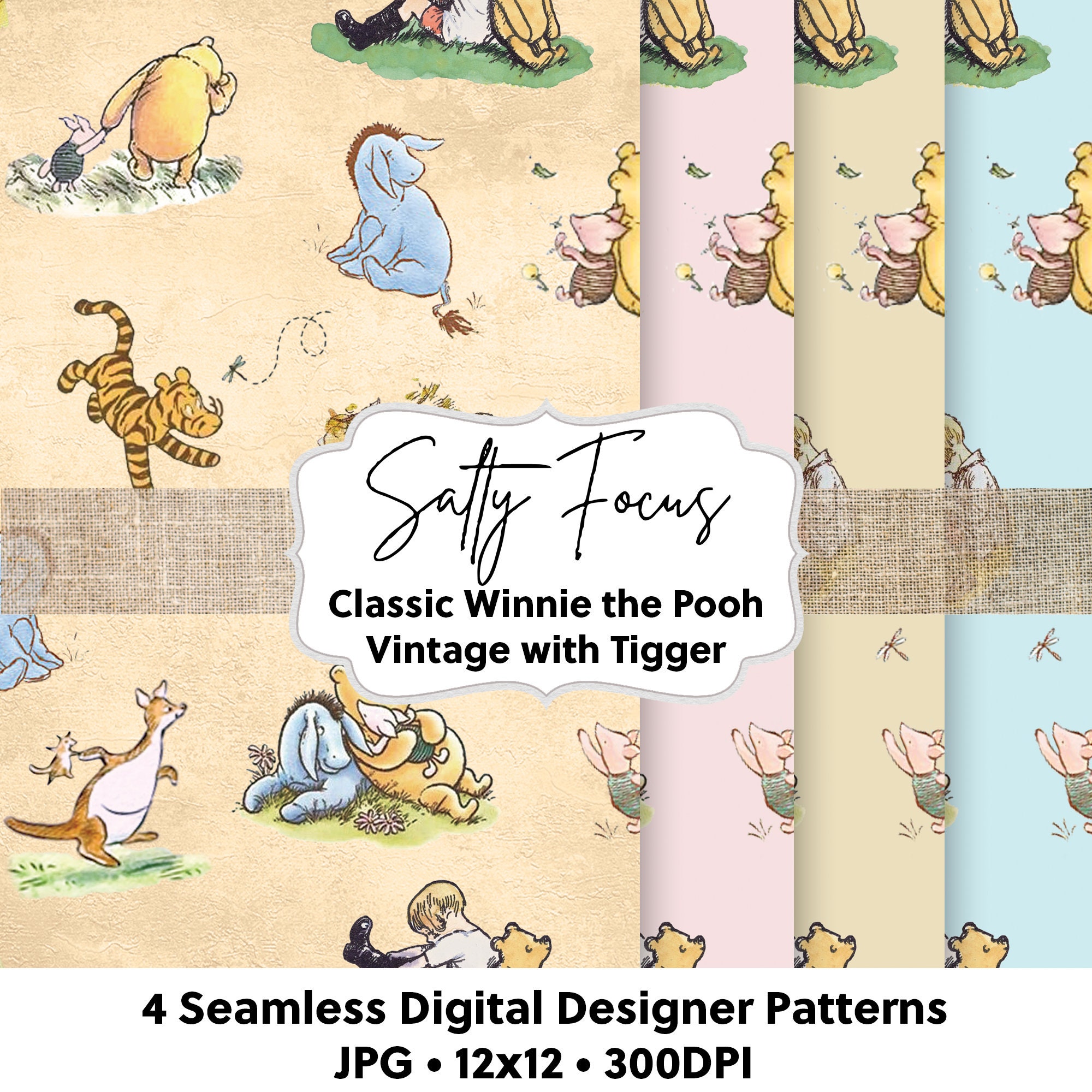 Classic Winnie-the-pooh Seamless Pattern With Tigger, Winnie-the-pooh ...
