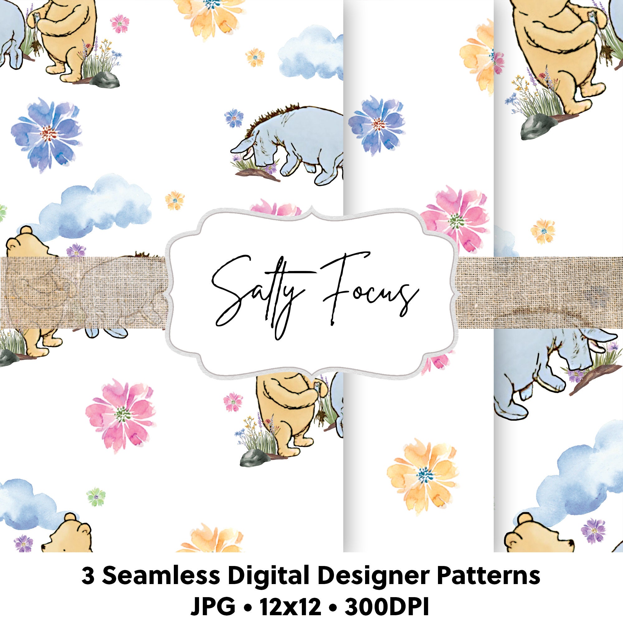 Classic Winnie-the-pooh Seamless Pattern, Pooh and Eeyore's Tail ...