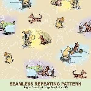Classic Winnie-the-pooh Seamless Pattern, Pooh and Tigger, Repeating ...
