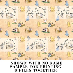 Classic Winnie-the-pooh Seamless Pattern, Custom Name (digital Paper ...
