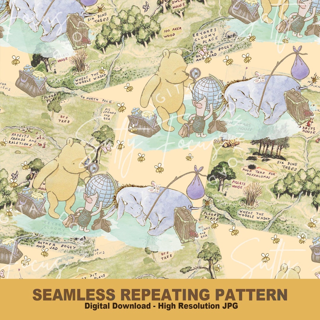 Classic Winnie-the-pooh Seamless Pattern, Winnie the Pooh Png, Clipart ...