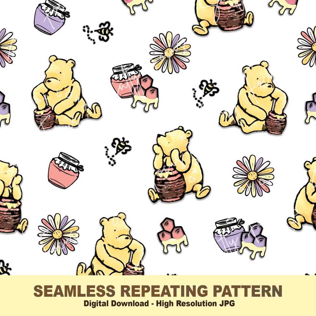Classic Winnie the Pooh Seamless Pattern Baby Girl Pastel - Etsy