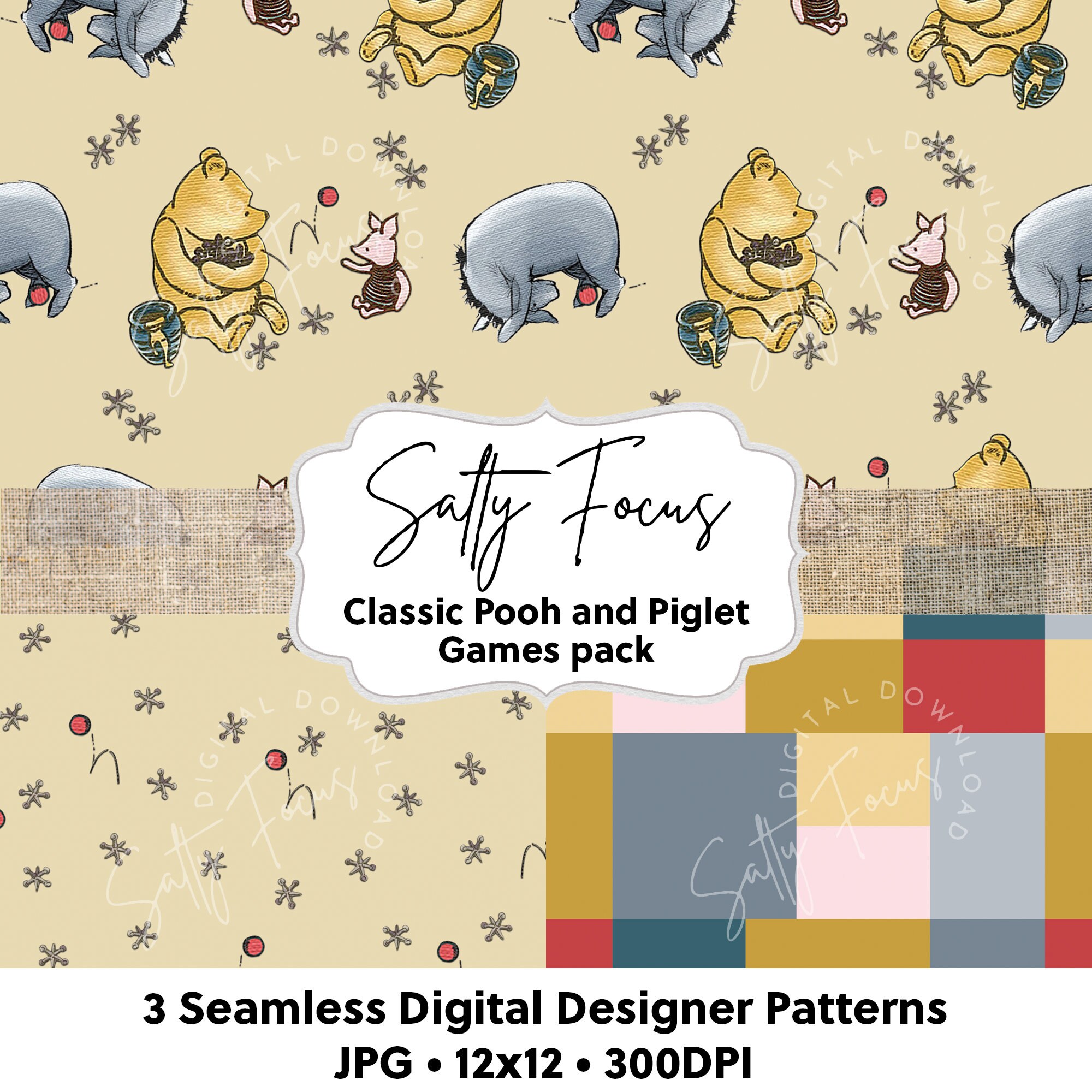 Classic Winnie-the-pooh Seamless Pattern, Pooh and Piglet, Repeating ...