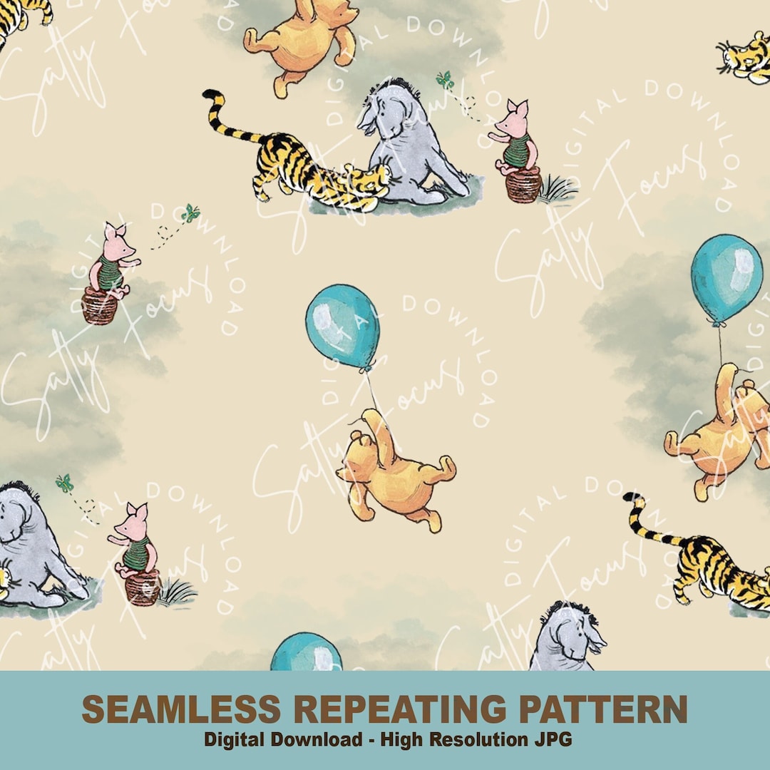 Classic Winnie-the-pooh Seamless Pattern, Tigger, Vintage Pooh, Winnie ...