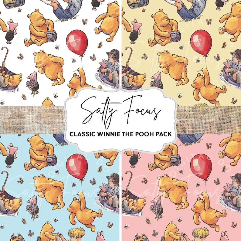 Classic Winnie-the-pooh, Seamless Pattern, Repeating Pattern, Digital ...