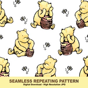 Classic Winnie-the-pooh, Pooh Bear, Seamless Pattern, Repeating Pattern ...